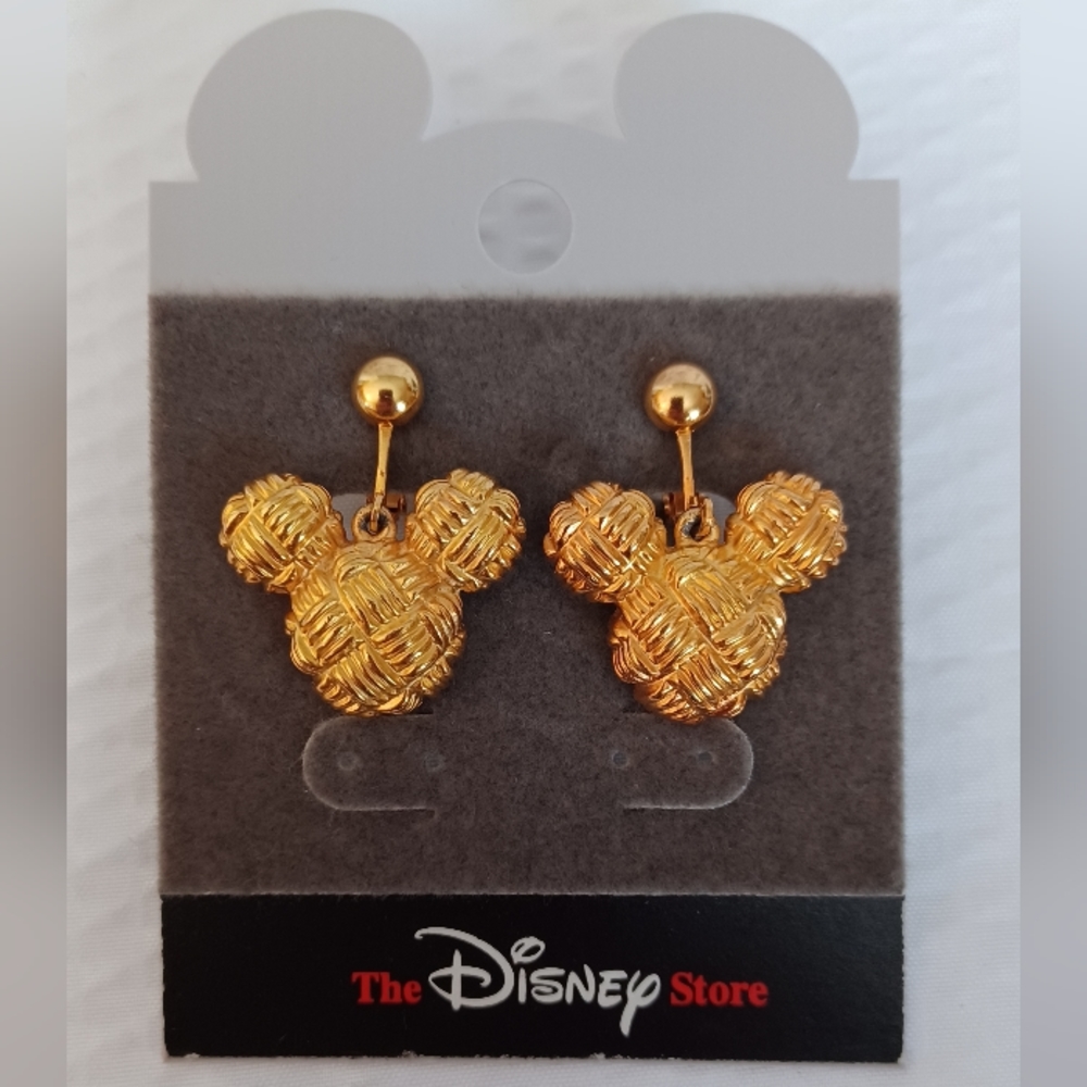 Disney Store Gold Tone Mickey Mouse Head Dangle Cross… - Gem